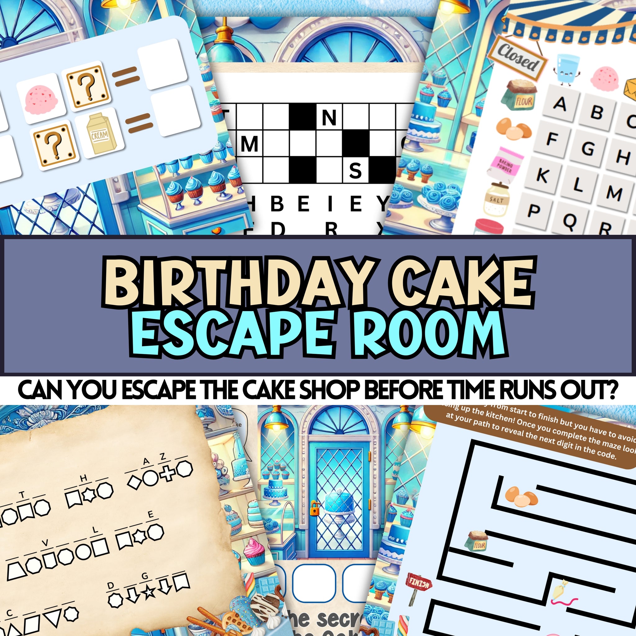 Birthday Cake Escape Room For Boys (Ages 5-8) – Party Prints Press