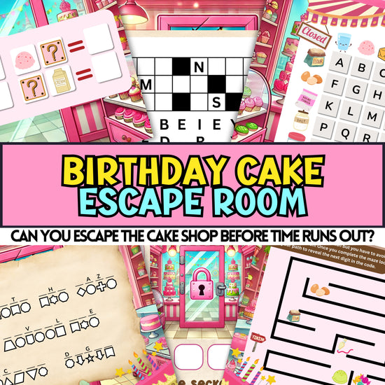 Birthday Cake Escape Room For Girls (Ages 5-8) – Party Prints Press