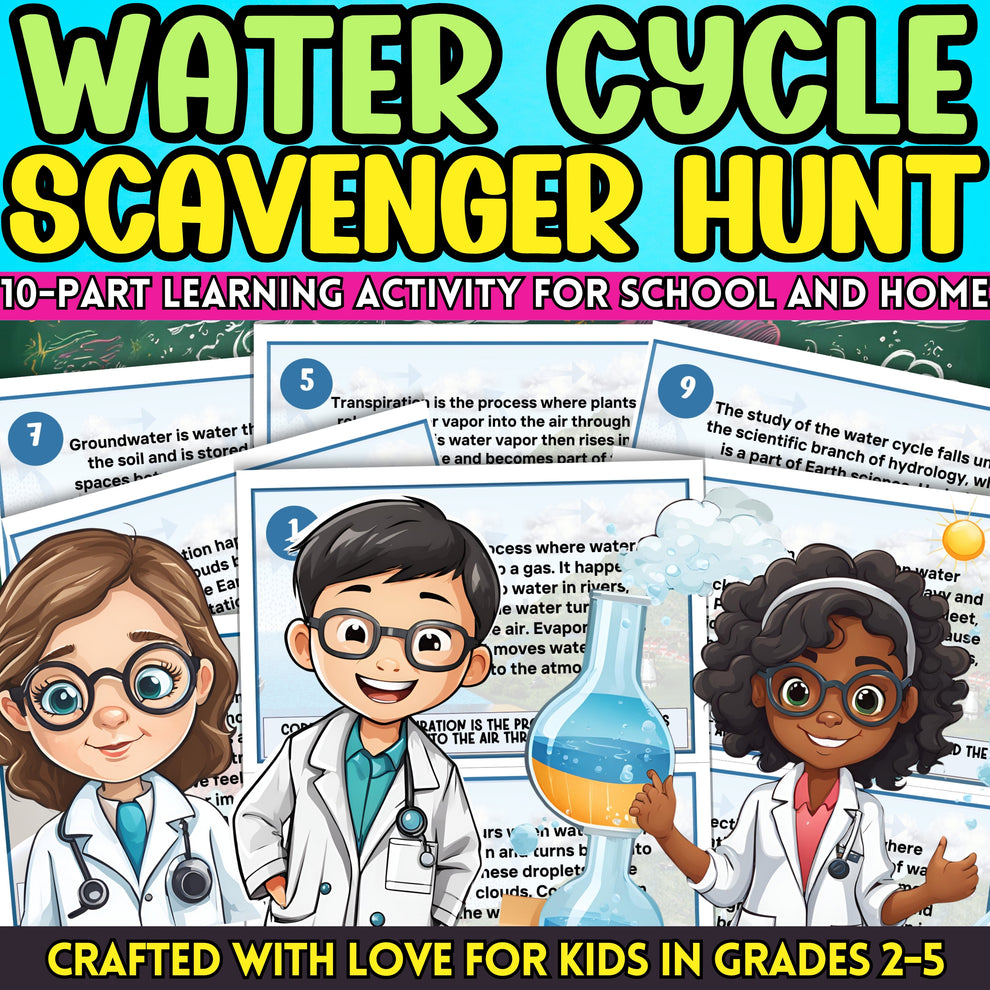 Water Cycle Scavenger Hunt (Ages 8-11) – Party Prints Press