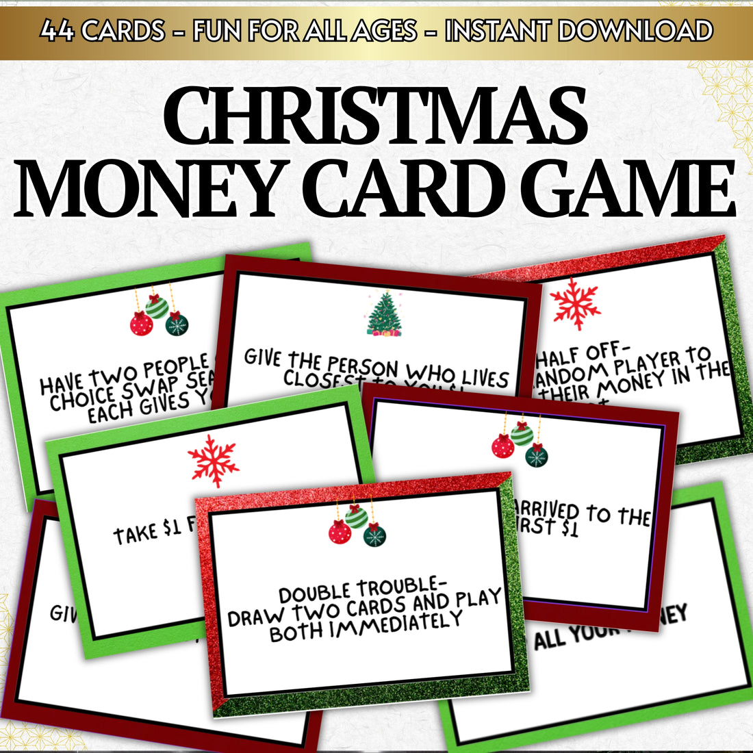 Naughty or Nice Christmas Money Card Game – Party Prints Press