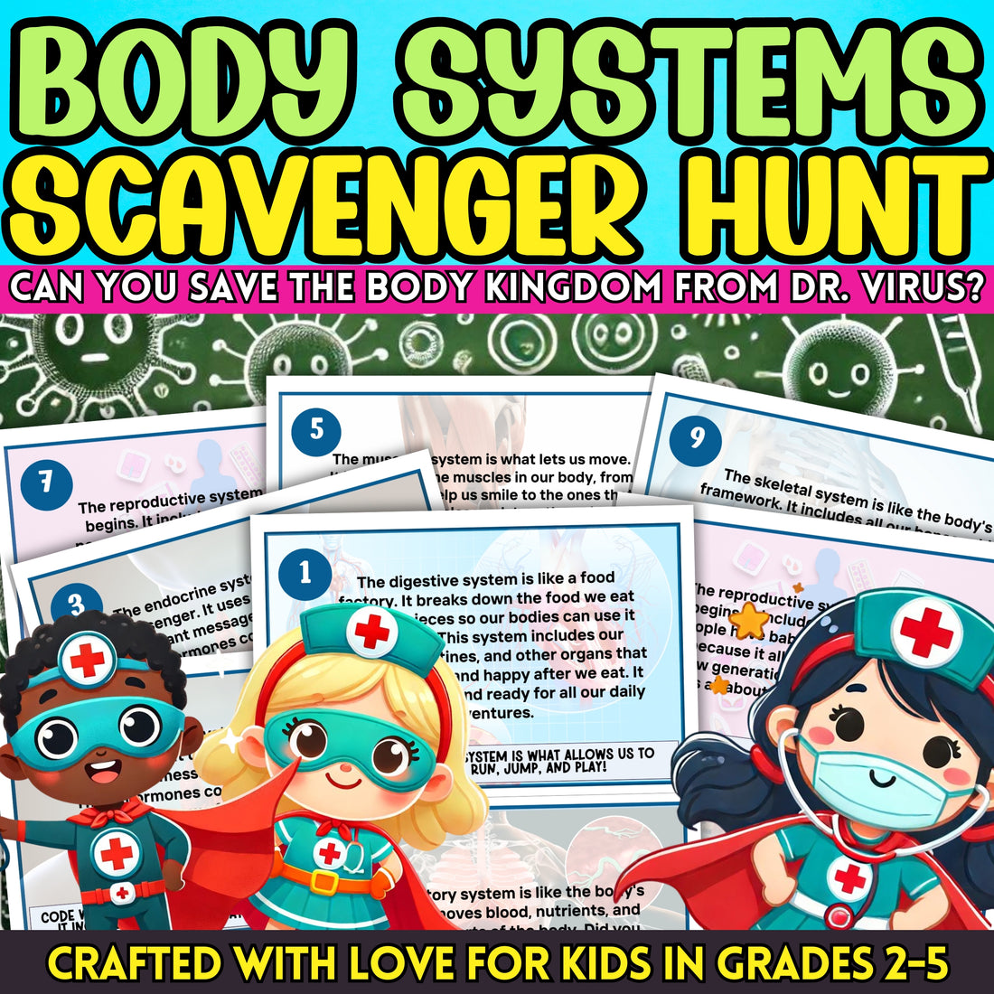 Human Body Scavenger Hunt (Ages 8-11) – Party Prints Press