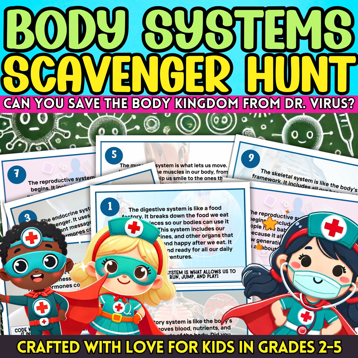 Human Body Scavenger Hunt (Ages 8-11) – Party Prints Press