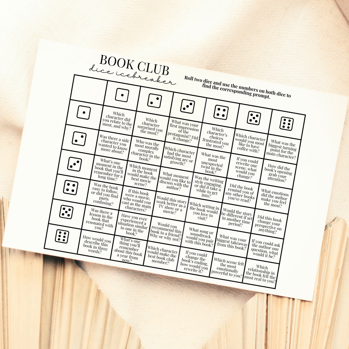 Book Club Dice Game – Party Prints Press