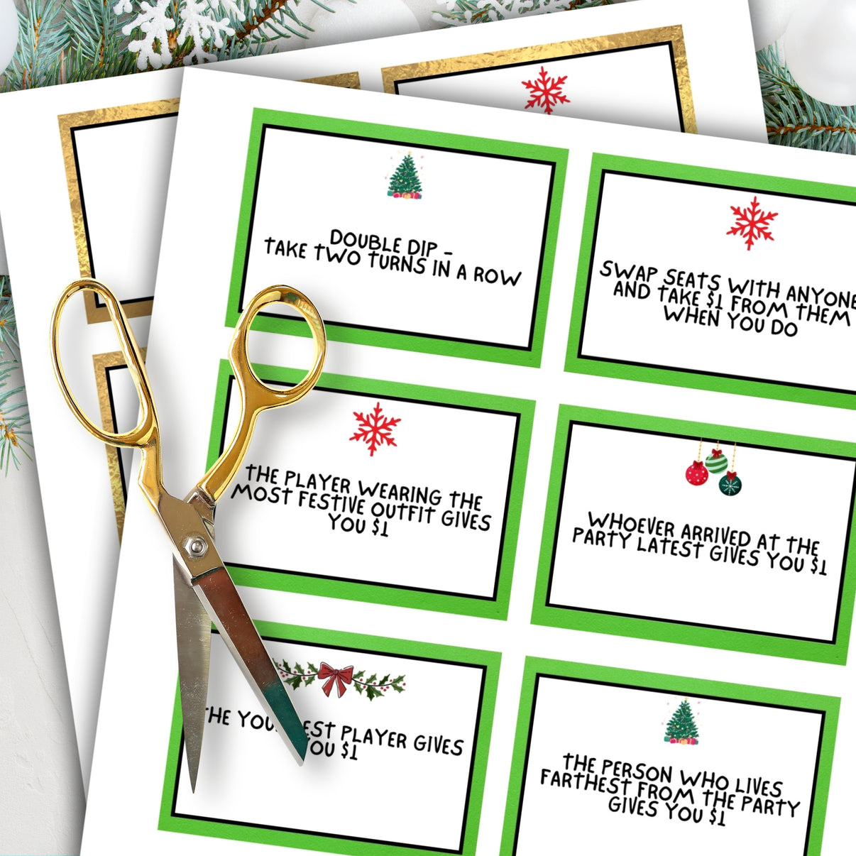 Naughty or Nice Christmas Money Card Game – Party Prints Press