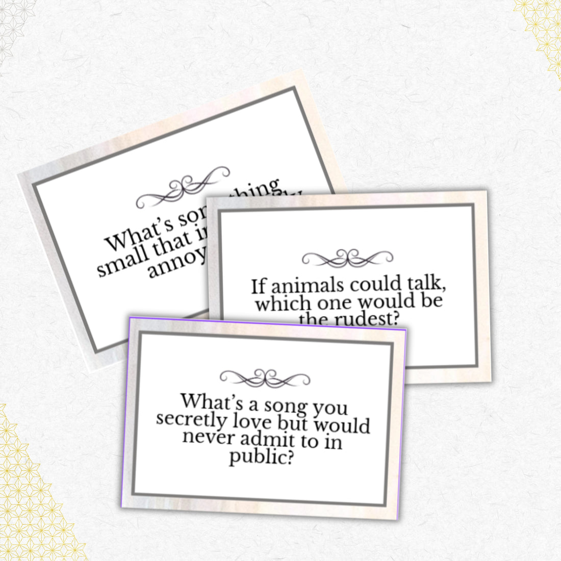 208 Conversation Starter Cards – Party Prints Press
