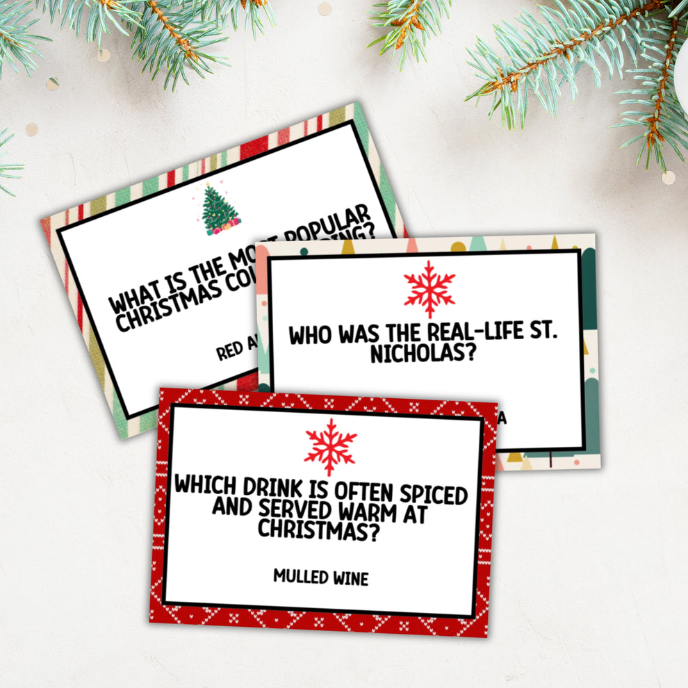 Christmas Trivia (60 Printable Cards) – Party Prints Press