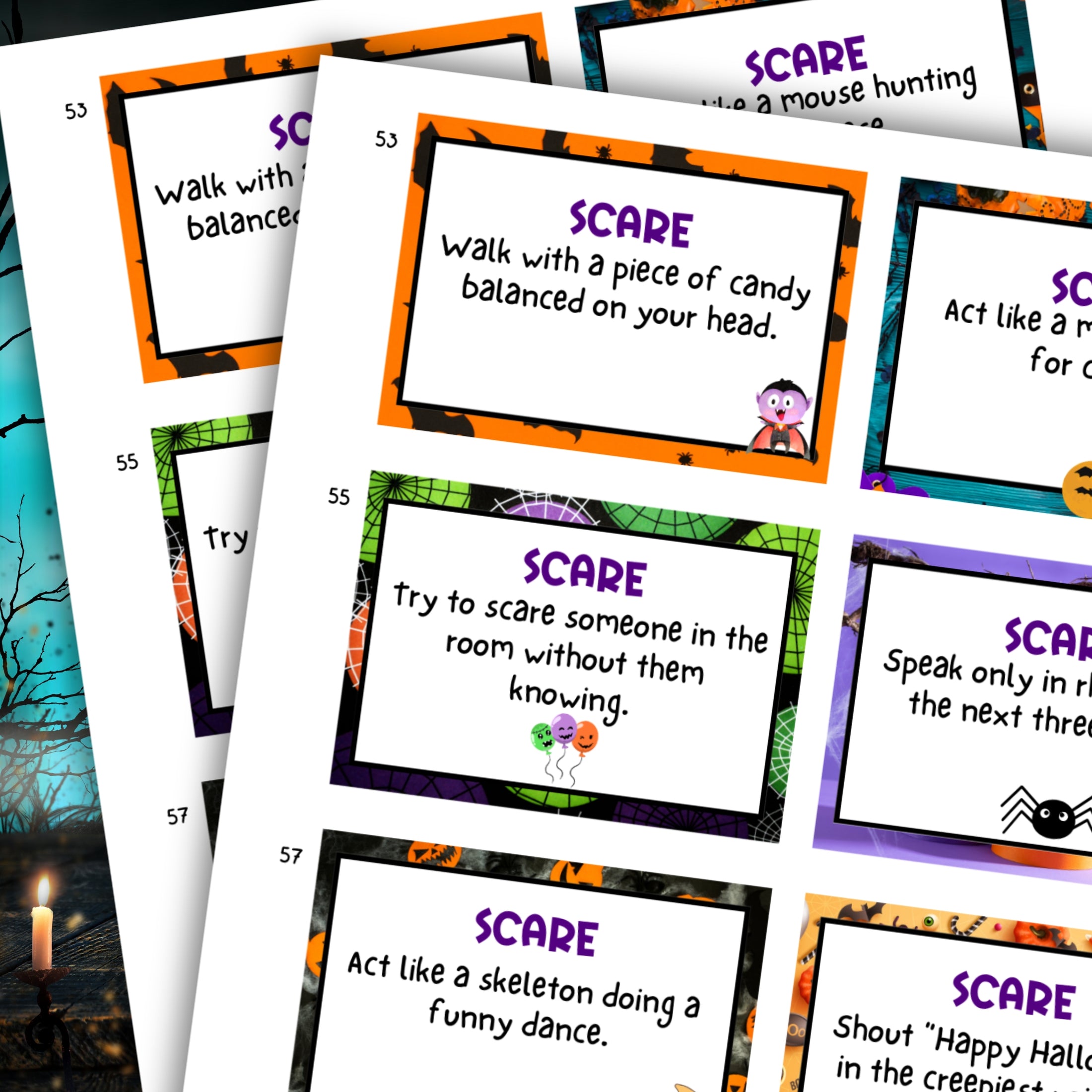Halloween Truth Or Scare Card Game – Party Prints Press
