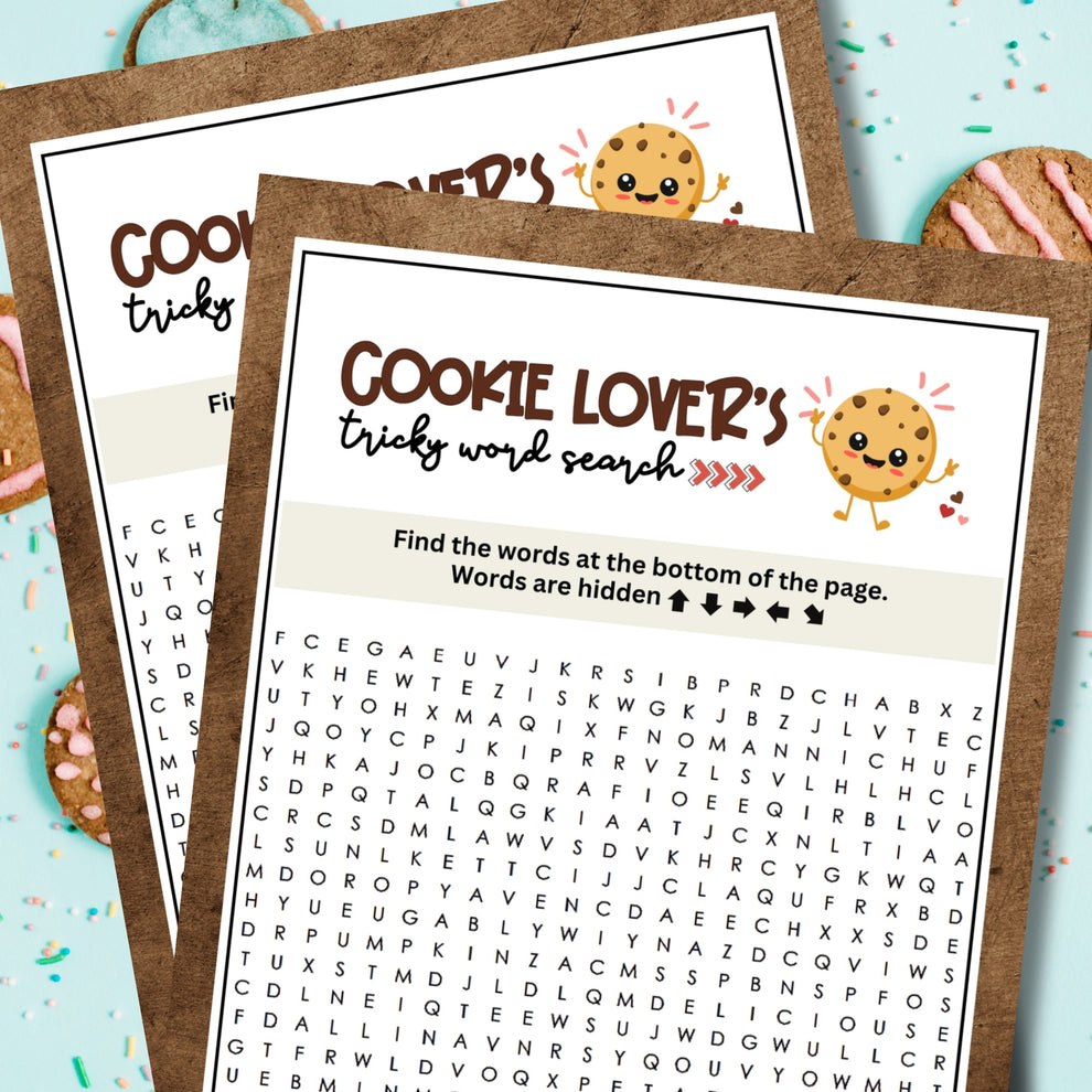 Cookies Tricky Word Search – Party Prints Press