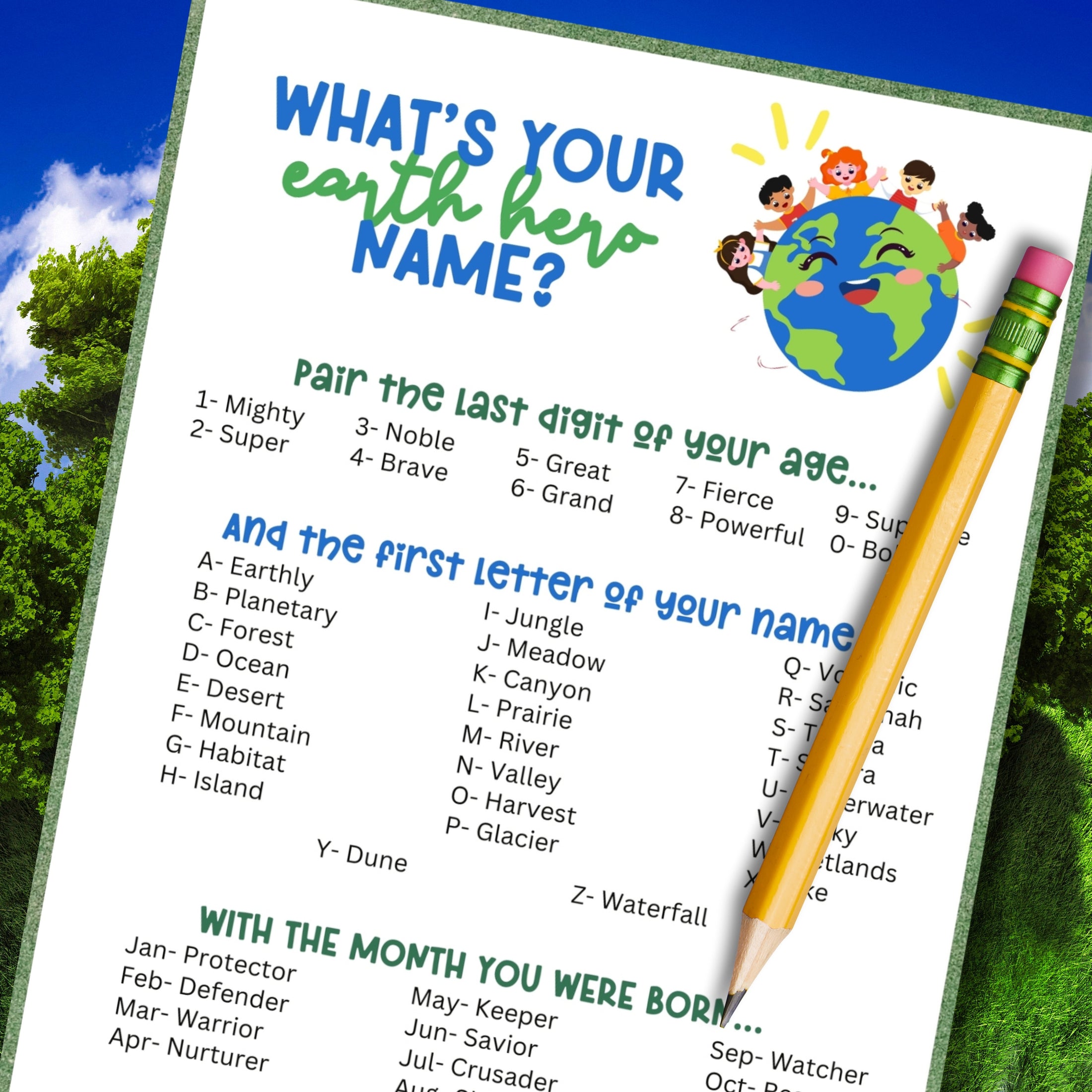 What's Your Earth Day Name? – Party Prints Press