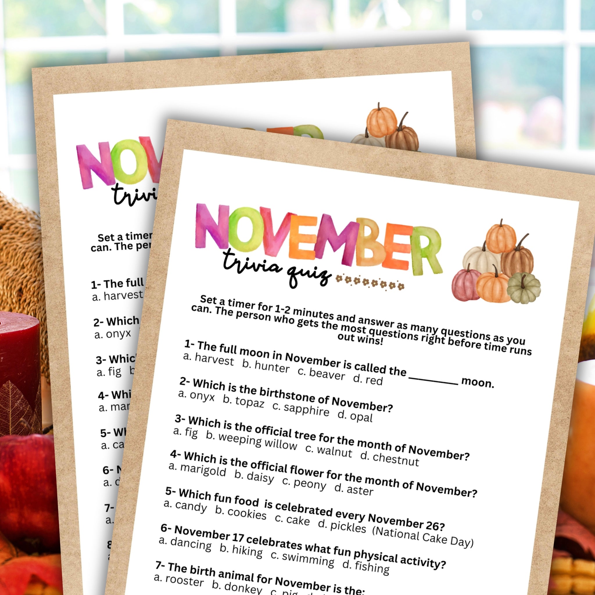 Fall Trivia Bundle – Party Prints Press
