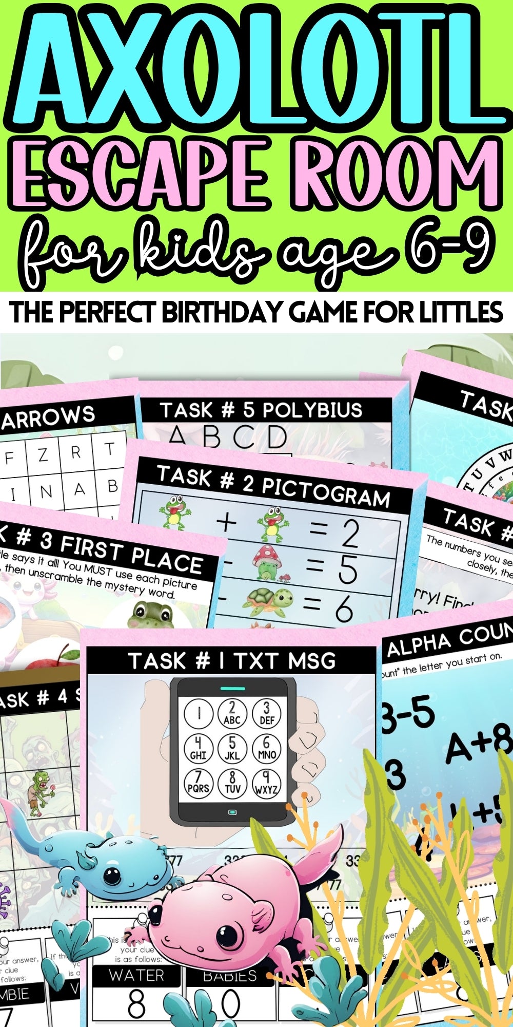 Axolotl Escape Room – Party Prints Press