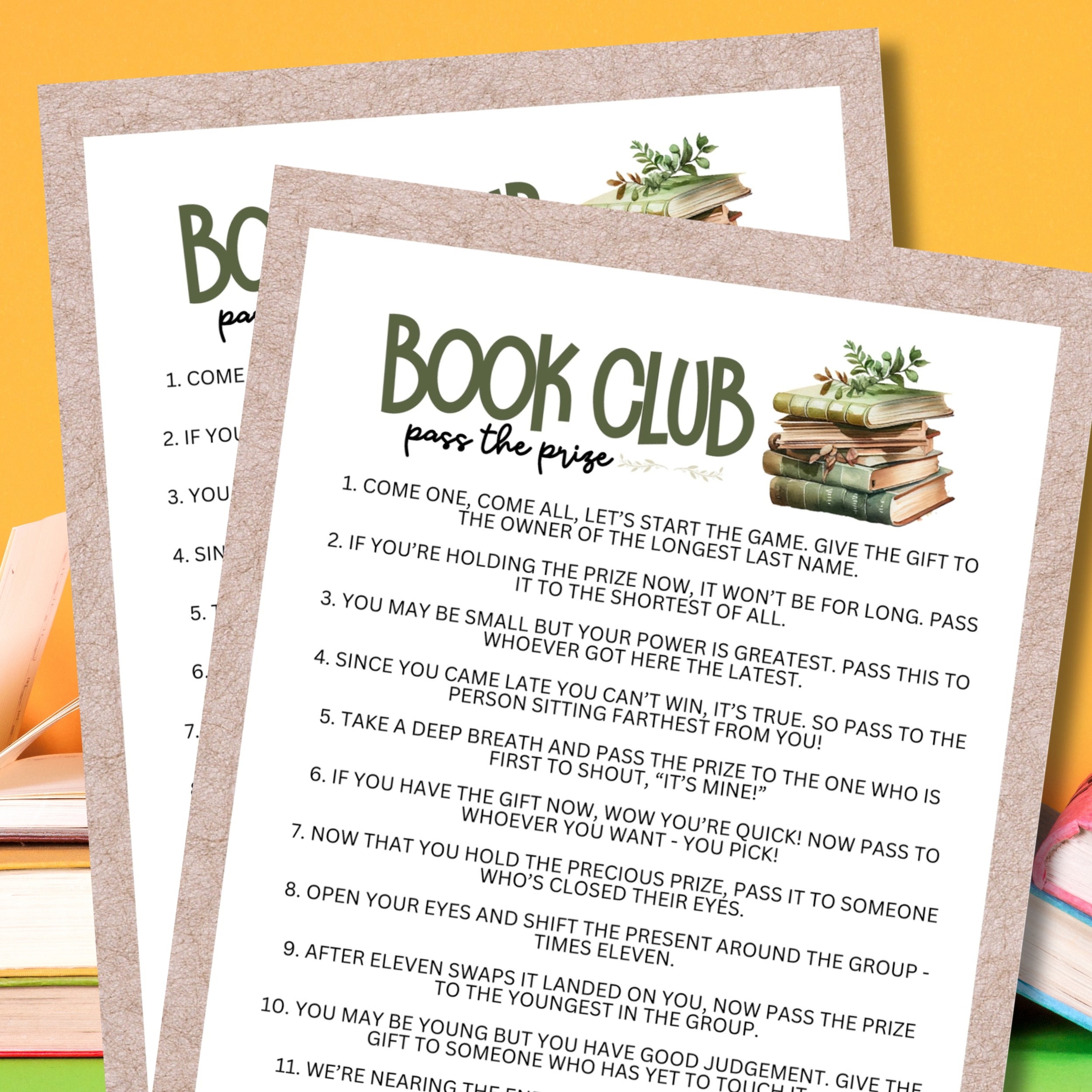Book Club Pass The Prize – Party Prints Press