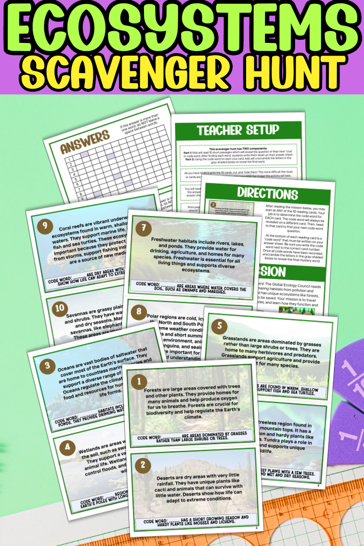 Habitat & Ecosystems Scavenger Hunt (Ages 8-11) – Party Prints Press
