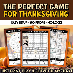 Turkey Escape Room For Tweens & Teens (12 Puzzles) – Party Prints Press