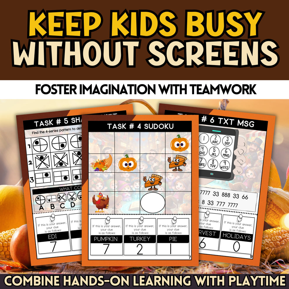 Turkey Escape Room For Tweens & Teens (12 Puzzles) – Party Prints Press