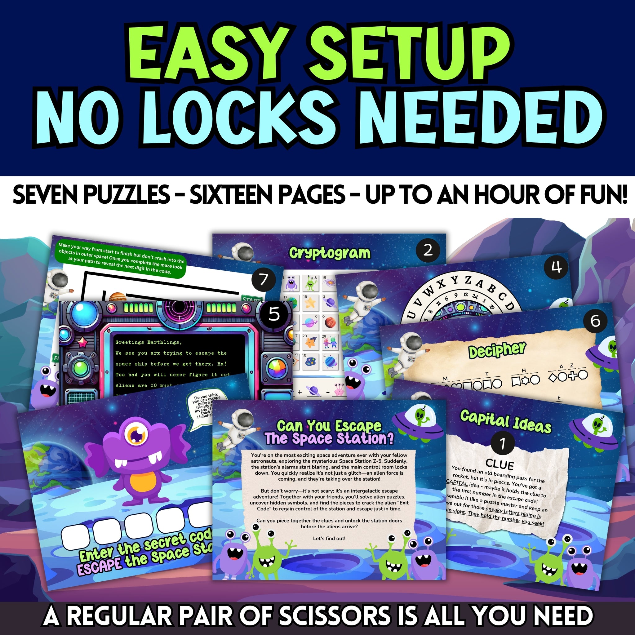 Alien Escape Room (Ages 5-9) – Party Prints Press