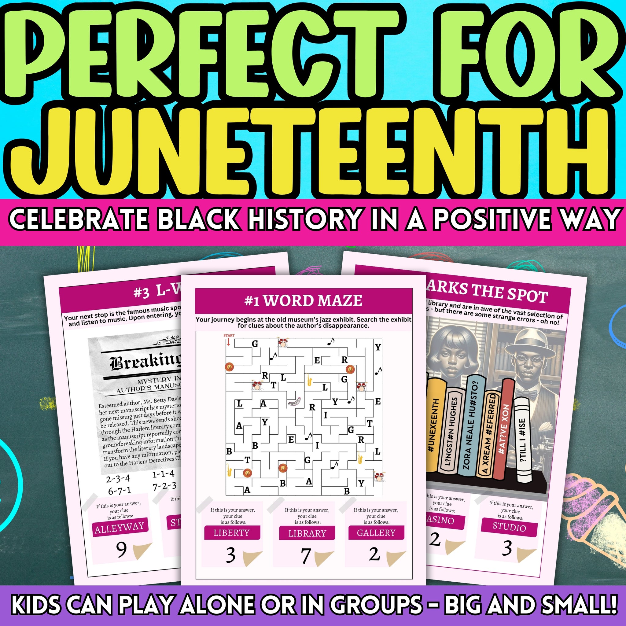 Harlem Renaissance Black History Escape Room – Party Prints Press