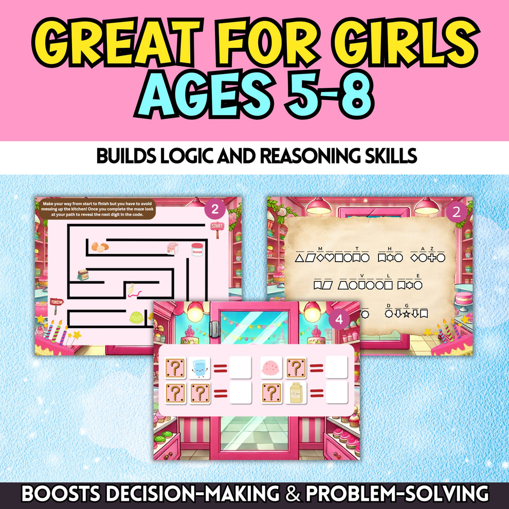 Birthday Cake Escape Room For Girls (Ages 5-8) – Party Prints Press