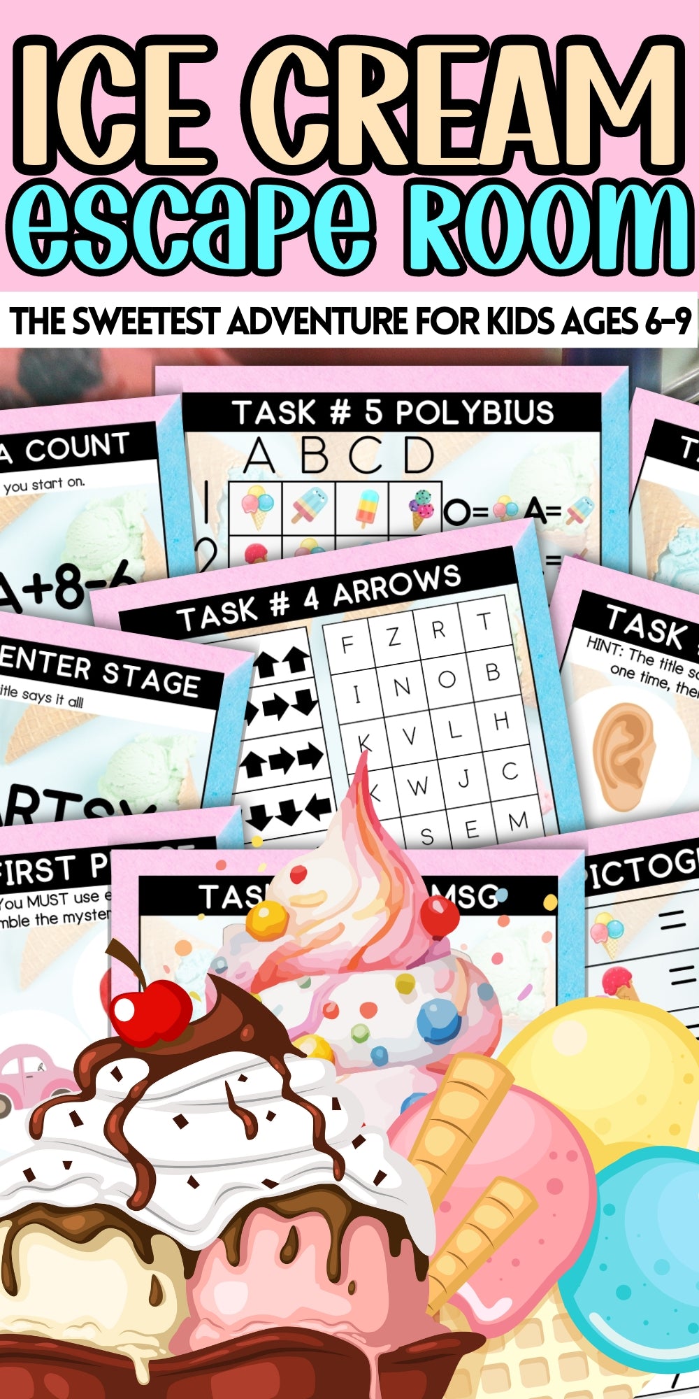 Ice Cream Escape Room (Ages 6-9) – Party Prints Press