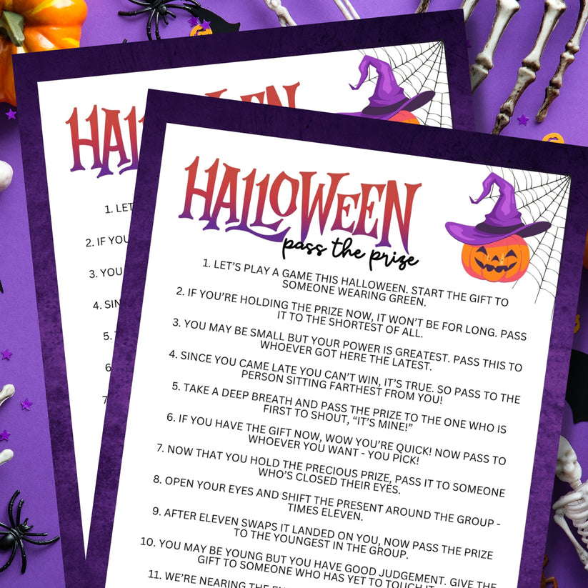 Halloween Pass The Prize – Party Prints Press