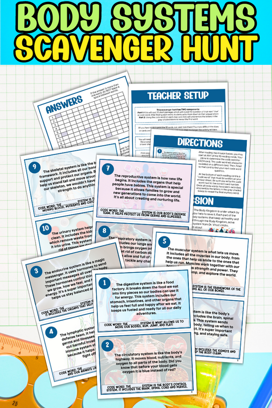 Human Body Scavenger Hunt (Ages 8-11) – Party Prints Press