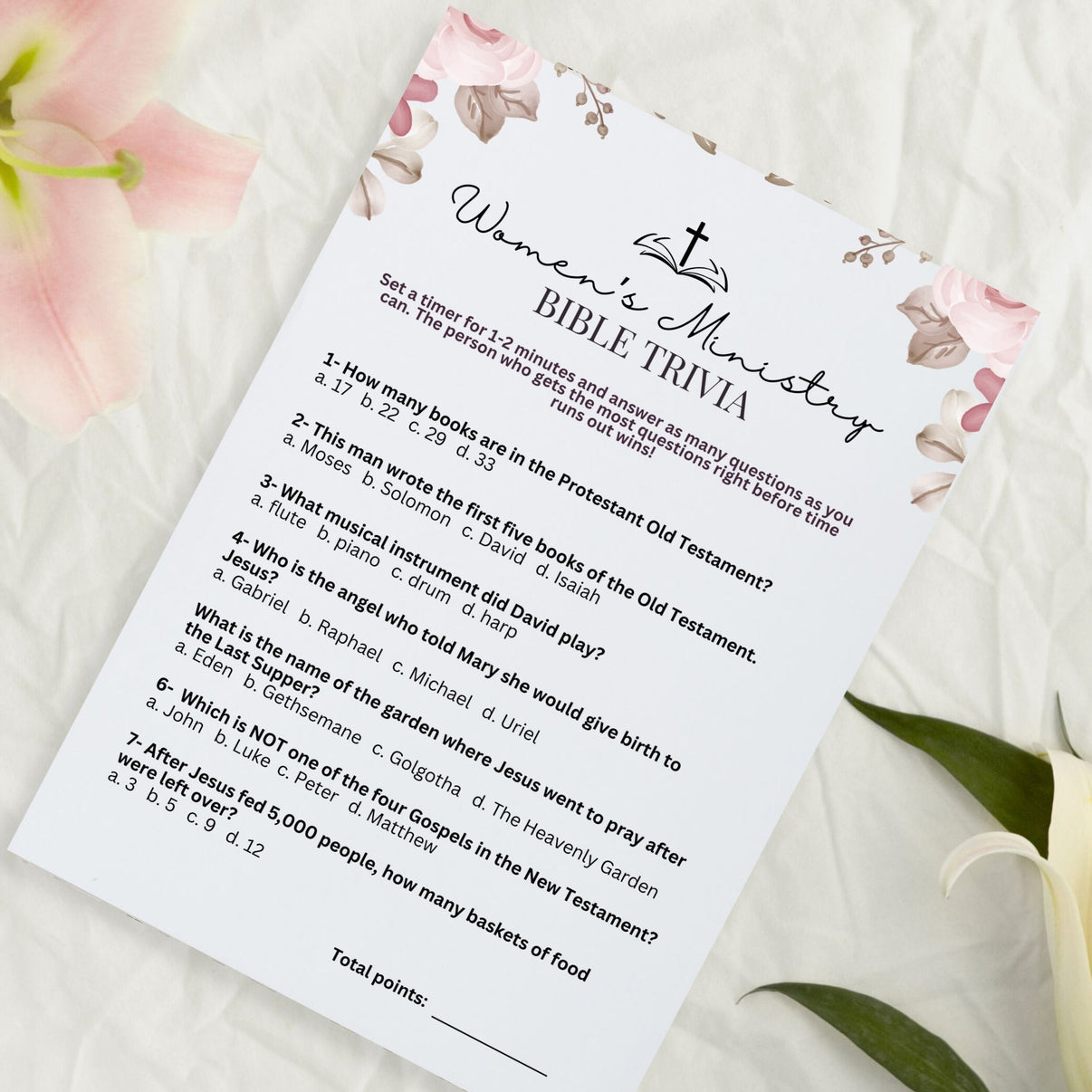 Women's Ministry Bible Trivia – Party Prints Press