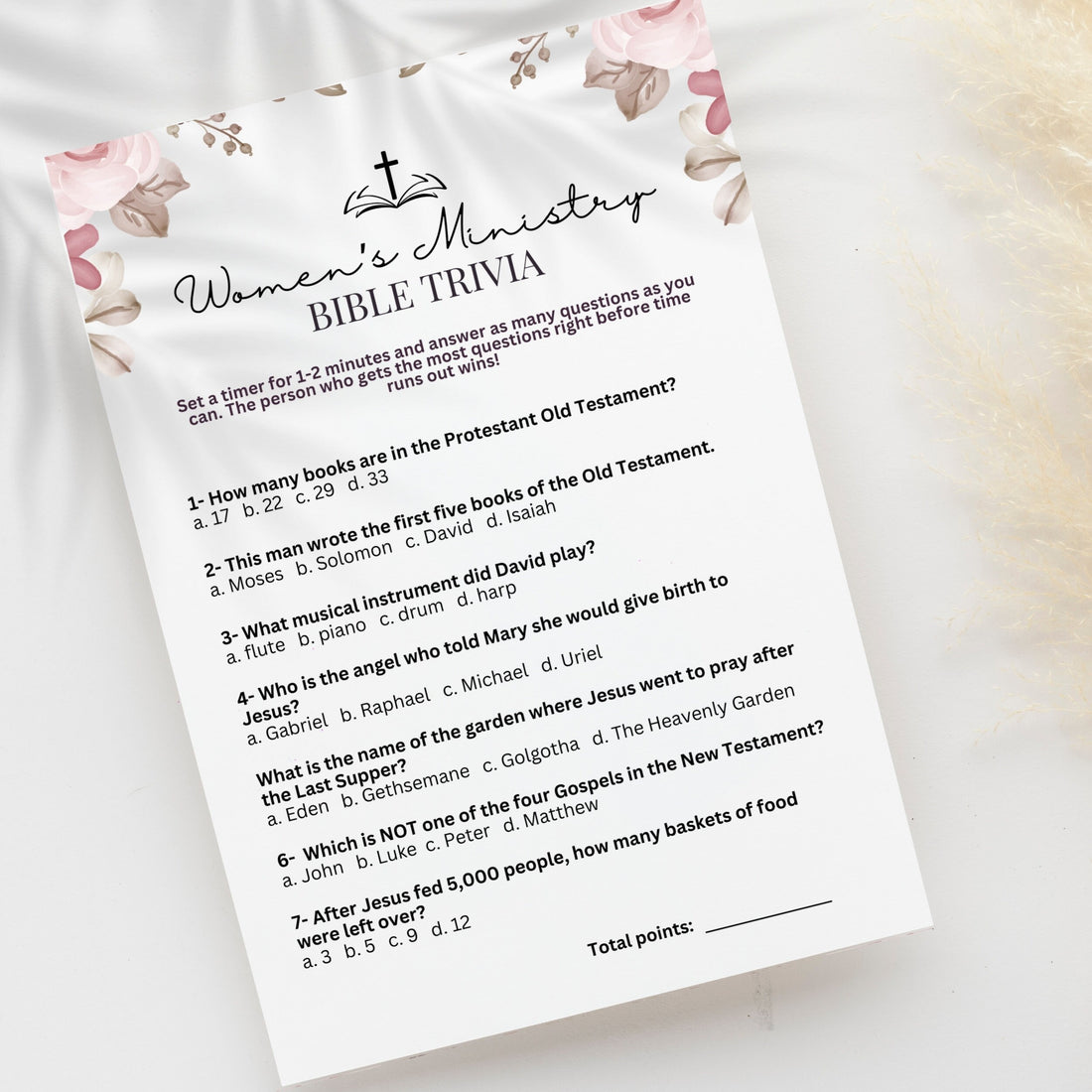 Women's Ministry Bible Trivia – Party Prints Press