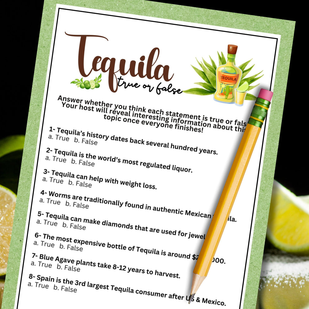 Tequila True Or False Trivia – Party Prints Press