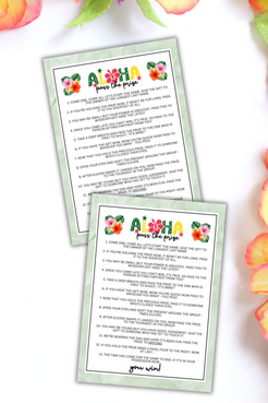 Hawaiian Luau Pass The Prize – Party Prints Press