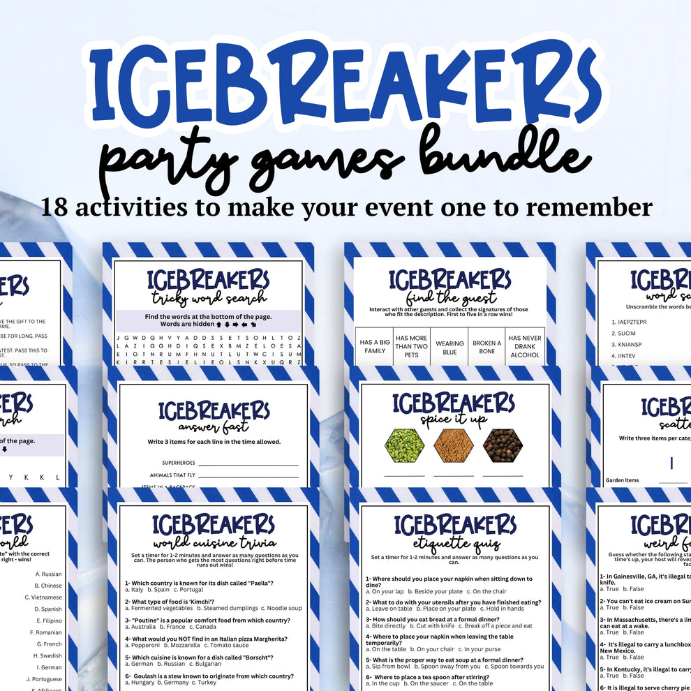 Icebreaker Games Bundle (18 Games) – Party Prints Press