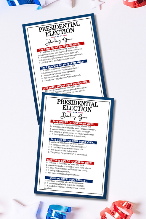 Election Watch Party Drinking Game – Party Prints Press
