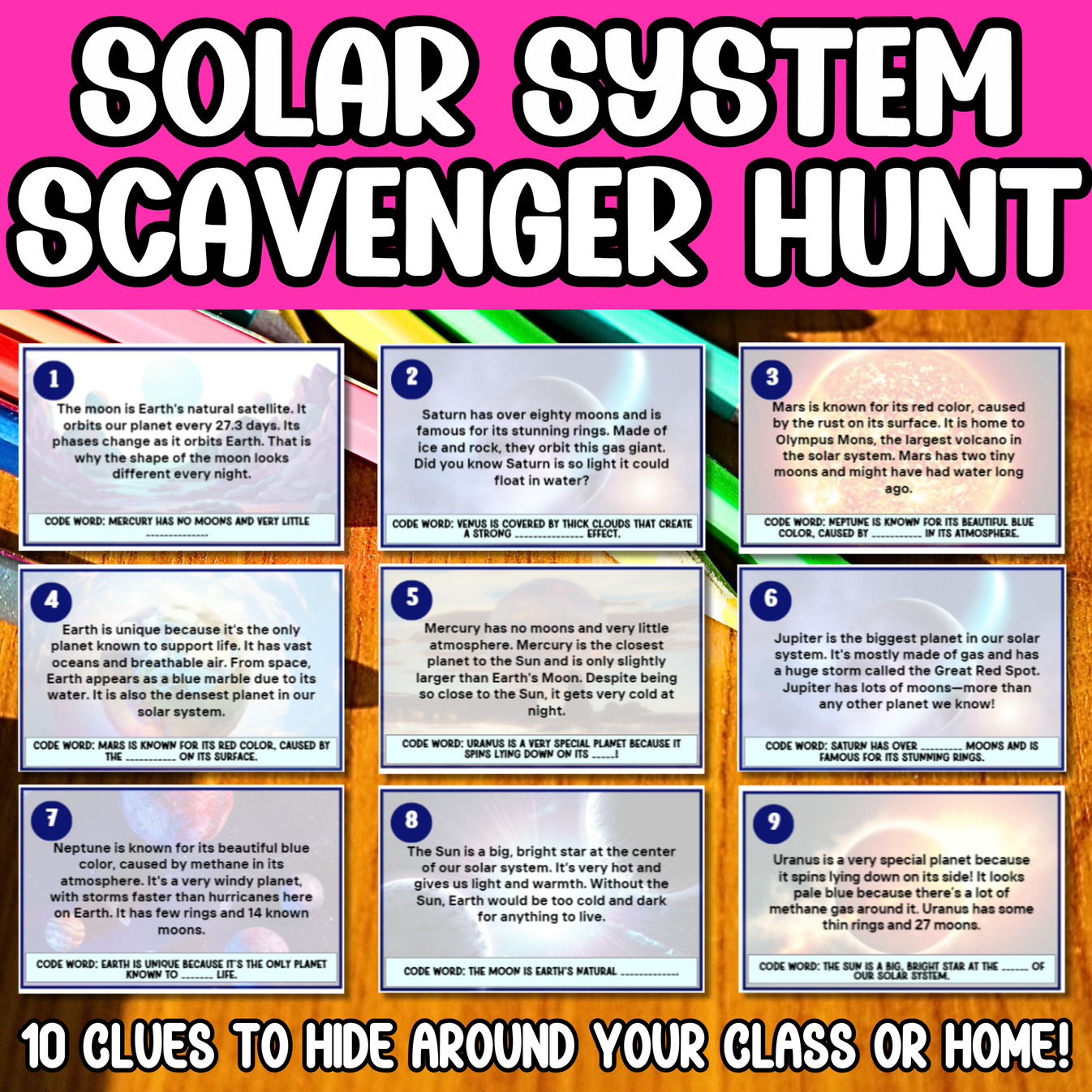 Solar System Scavenger Hunt – Party Prints Press