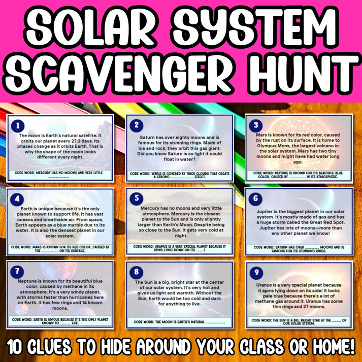 Solar System Scavenger Hunt – Party Prints Press