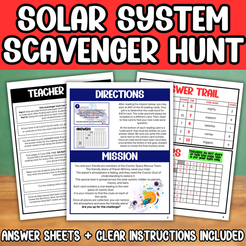 Solar System Scavenger Hunt – Party Prints Press
