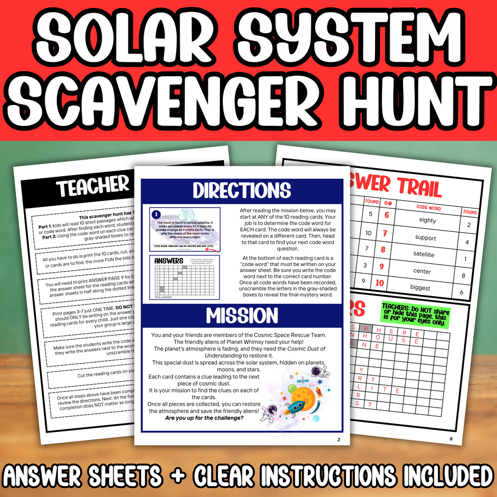 Solar System Scavenger Hunt – Party Prints Press