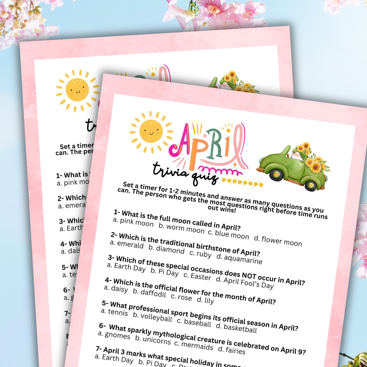 Spring Trivia Bundle – Party Prints Press