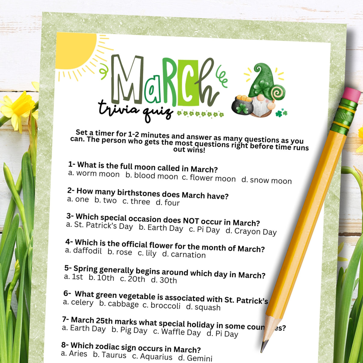 Spring Trivia Bundle – Party Prints Press